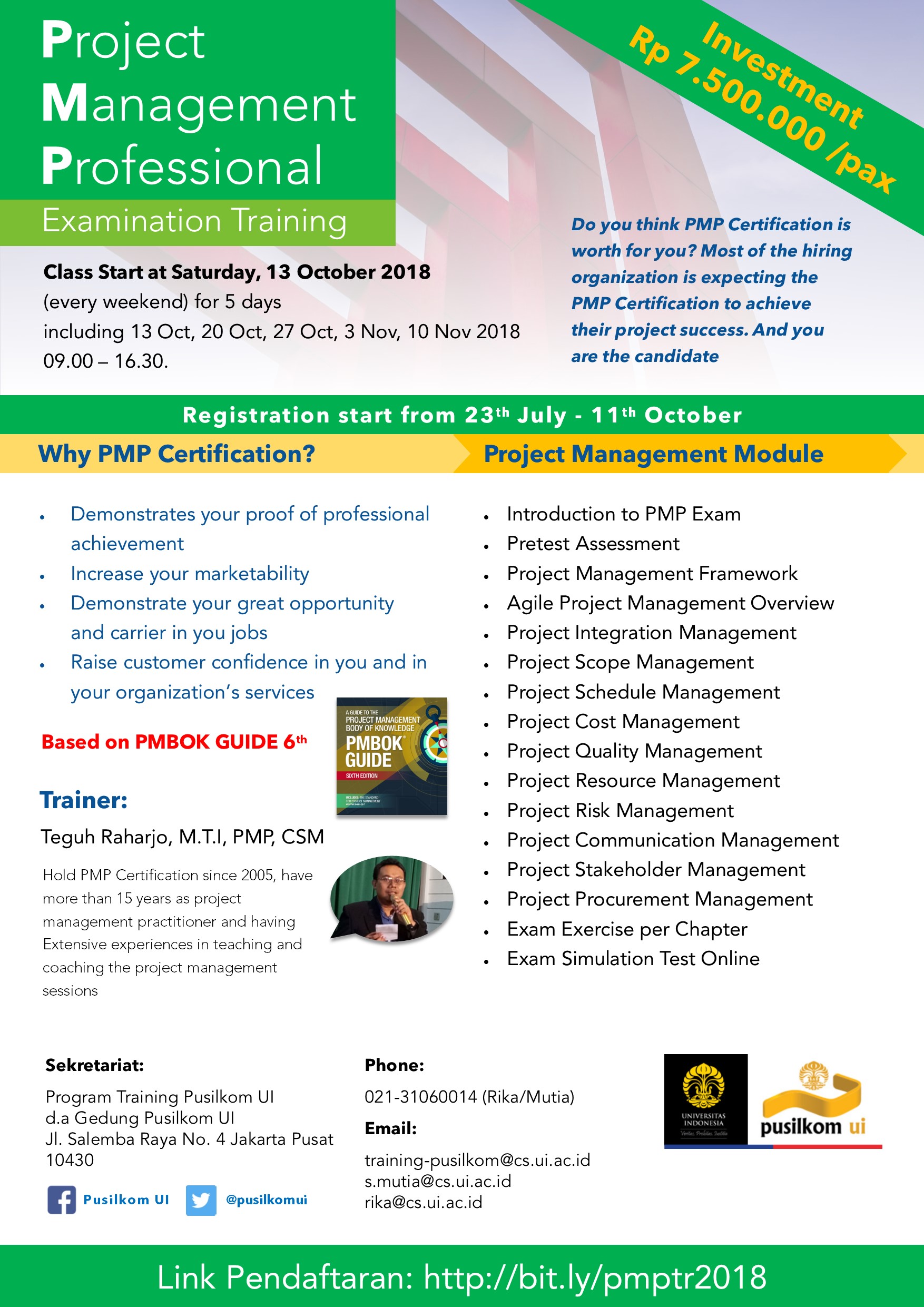 NEW: Project Management Professional (PMP) Examination Training ...